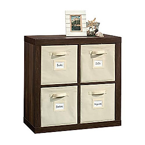 Sauder Stow-Away 4-Cube Organizer, Smoked Oak Finish