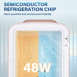 Simple Deluxe Mini Fridge, 4L/6 Can Portable Cooler & Warmer Freon-Free Small Refrigerator Provide Compact Storage for Skincare, Beverage, Food, Cosmetics, 4 L, Pink