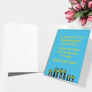Funny Birthday Card for Cousin Uncle Aunt, Happy Birthday Card for Brother Sister, Relatives Bday Card