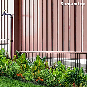 Samamixx Animal Barrier Fence, 10 Pack No Dig Fencing 10.83ft(L) × 12in(H) Garden Fence Border for Dog Rabbit Pet, Decorative Metal Small Fence Panels for Outdoor Yard Patio Landscape, T Shape