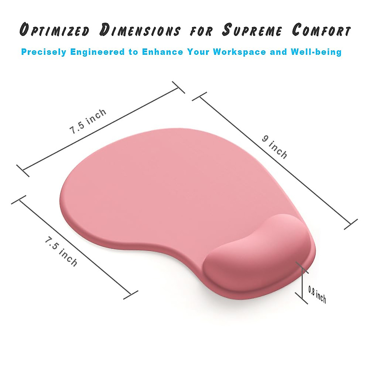 Office Mousepad with Gel Wrist Support - Ergonomic Gaming Desktop Mouse Pad Wrist Rest - Design Gamepad Mat Rubber Base for Laptop Computer (01Pink)