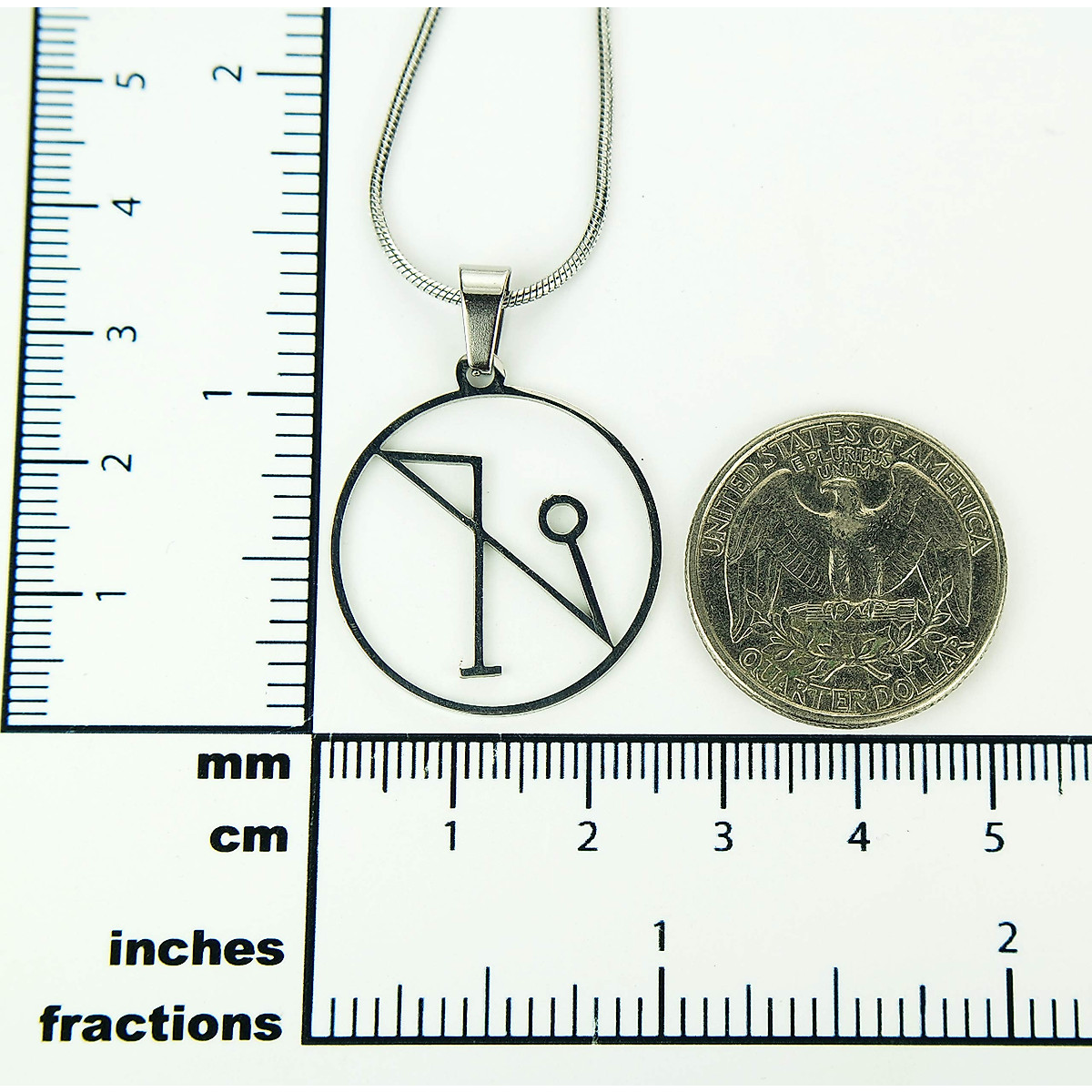 Ann Claridge Sigil of Archangel Michael Necklace, 20" Stainless Snake Chain with Powerful Saint Michael Sigil Charm Pendant