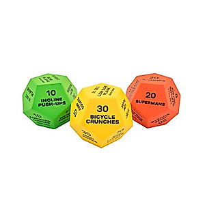 Altair Exercise Dice - Full Body HIIT Workout - Perfect for Home Gym Bodyweight Workout, Strength Training & Cardio, Three 12-Sided Workout Dice, Illustrations & Mesh Bag
