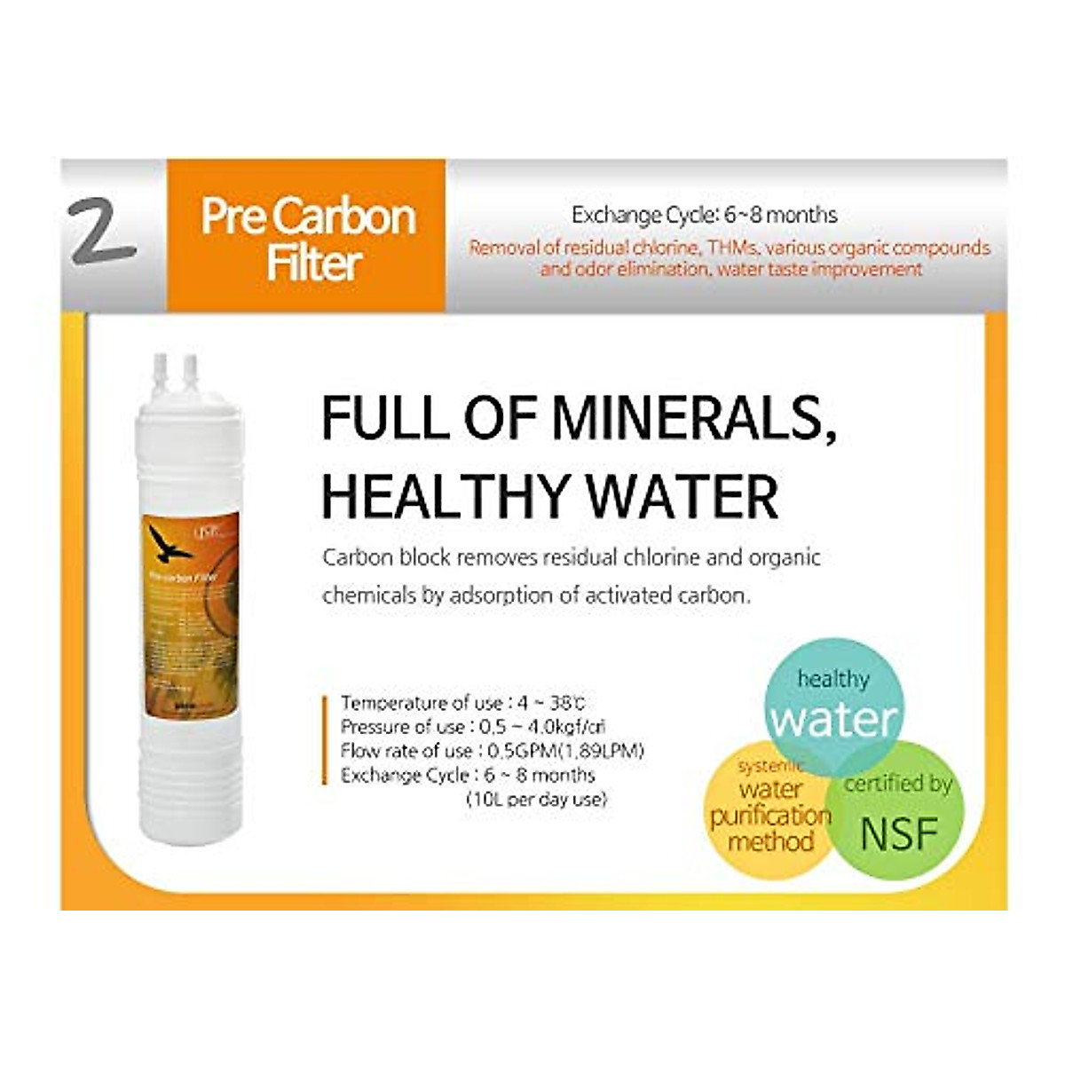 PicoGram Pre-Carbon Under-Sink Water Filter 8" 11" (8" (19.5cm))