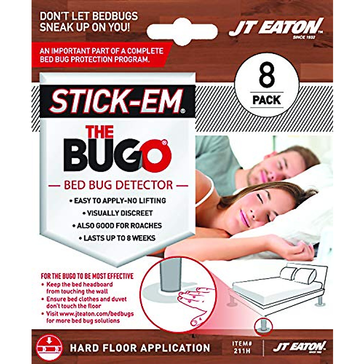 Jt Eaton 211H Bed Bug Detector Trap for Hardwood Floors, Pack of 1
