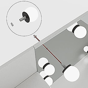 Furnideco Vanity Set with 10 Light Bulbs, Makeup Table with Cushioned Stool, 6 Storage Shelves 2 Drawers, Vanity Set 3 Lighting Modes Brightness Adjustable for Bedroom Studio