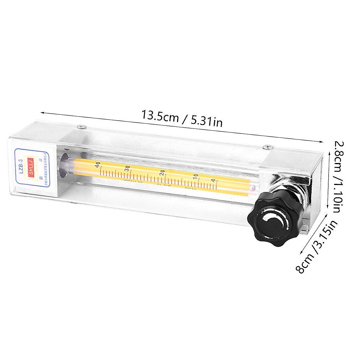 LZB-3 Glass Tube Meter Liquid Water Flowmeter Water Meter for & Liquid Metal Barbed Connector Tool Flowmeter Instrument (10-100mL/min),Other Valve Accessories