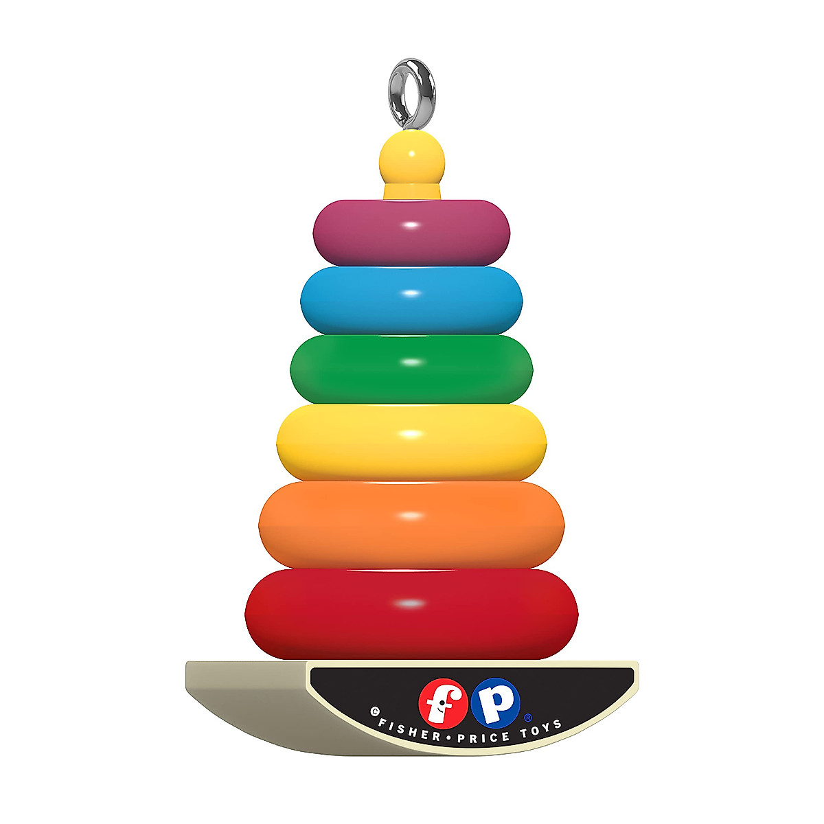 Hallmark Keepsake 0.875" Miniature Christmas Ornament 2021, Fisher-Price Rock-a-Stack Toy, Mini
