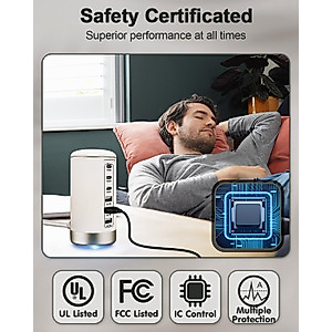 100W USB C Charger for Multiple Devices,6-Port 30W USB-C & 18W USB Ports- Compact, Space-Saving Design Fast Charging Tower for iPhone, Galaxy,Pixel, iPad, Watches,Home Office Use