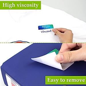 345 Pcs Name Tags Rainbow Sticker, Hello My Name is Stickers 15 Color, Name Tag Stickers, Hello My Name is Name Tag, Name Tags Sticker for School Office Home (3"x2")