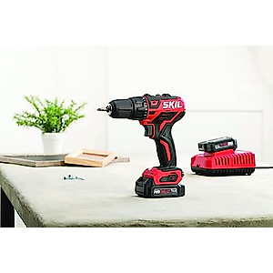 SKIL 2-Tool Combo Kit: PWRCore 12 Brushless 12V 1/2 Inch Cordless Drill Driver and 12 Inch Digital Level, Includes 2.0Ah Lithium Battery and PWRJump Charger - CB737601