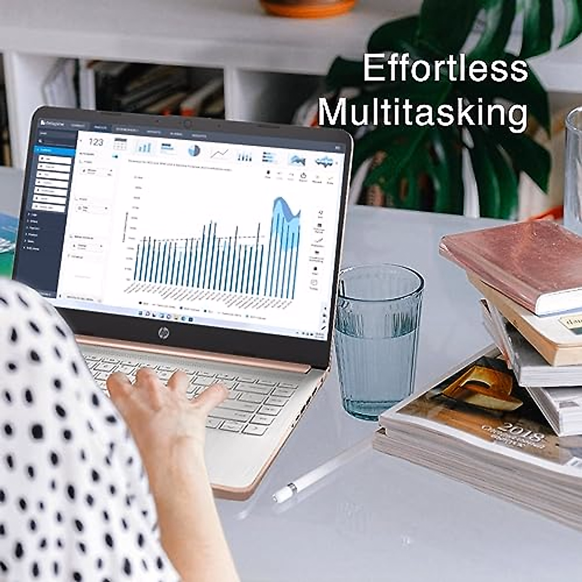 HP 14 Laptop for College Students, School, 14 Inch HD Display, Intel Celeron N4120, 8GB RAM, 192GB Storage (64GB eMMC + 128GB SD Card), Windows 11, 1 Year Office 365, Webcam, Rose Gold, PCM