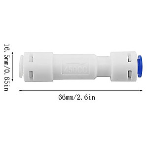 E-outstanding 2-Pack 1/4" 450CC Flow Restrictor with Quick Connect Pipe Fittiing for RO Reverse Osmosis Systems