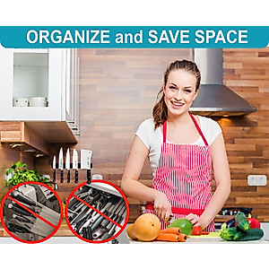 SimpleUsefulThings 12 Inch Black Knife Magnetic Strip Use as Magnetic Knife Holder for Wall - Magnetic Knife Strip - Kitchen Magnetic Knife Bar Rack