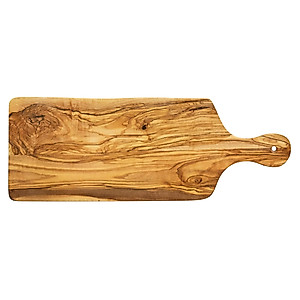 Thirteen Chefs Tramanto Wooden Cheese Serving Board, 17 Inch Long Olive Wood Food Platter