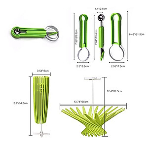 Fruit Basket for Kitchen Counter, Creative Foldable Rotation Fruit Bowl with 4 in 1 Multifunctional Melon Baller Scoop Set, Modern Countertop Fruit Holder for Kitchen Dinning Table Storage Decor