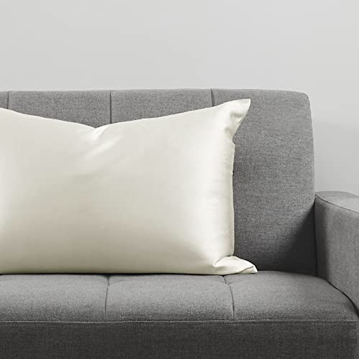 MP2 White Silk Pillowcase for Hair and Skin – 100% Mulberry Silk Pillow Case Queen Size with Hidden Zipper – Both Side 19 Momme 600 Thread Count Smooth Pure Silk Pillow Cases (White, 20x30”, 1 pcs)