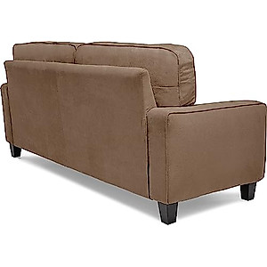 Serta Palisades Upholstered Sofas for Living Room Modern Design Couch, Straight Arms, Soft Fabric Upholstery, Tool-Free Assembly, 78" Sofa, Kingston Tan