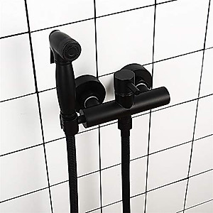 MINJING Toilet Bidet Sprayer, Hot and Cold Mixer, Bathroom Wall Mounted Toilet Bidet Faucet, Women Flusher Sprayer Kit,Gold