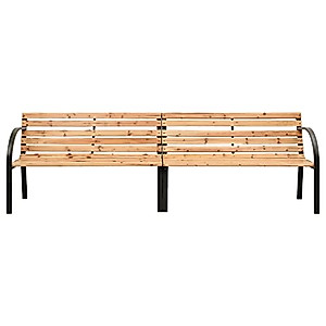 Homvdxl 95" Long Garden Bench, Fir Wood Outdoor Patio Bench Park Yard Furniture, 2~4 Person Patio Seat for Front Porch, Backyard, Lawn, Garden, Pool, Deck (Brown)