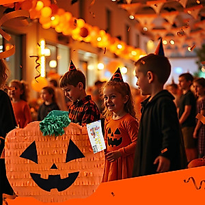 APINATA4U Jack-O-Lantern Pinata, Fun Halloween Party Decoration & Game, Spooky Season Party Favor, Pumpkin Pinata for Halloween Themed Birthday, Kids Halloween Party Supplies, 15 X 17 X 4 Inches