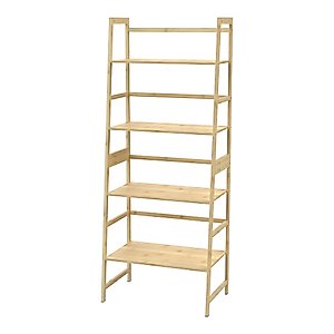 WTZ Bookshelf Book Shelf, Bookcase Storage Shelves Book case, Ladder Shelf for Bedroom, Living Room, Office MC-801(Natural)