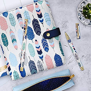 Pukka Pad, Carpe Diem Metal Pens with Gel Ink in Chic Packaging - Perfectly Weighted with Smooth, Precise Black Ink - Removable Cap and Gold Details – Feathers