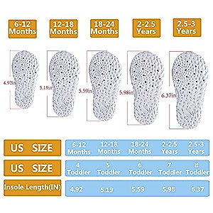 FEETCITY Baby First Walking Shoes Infant Sneakers Boys Girls Anti-Slip Crib Shoes 6-12 Months Infant All White