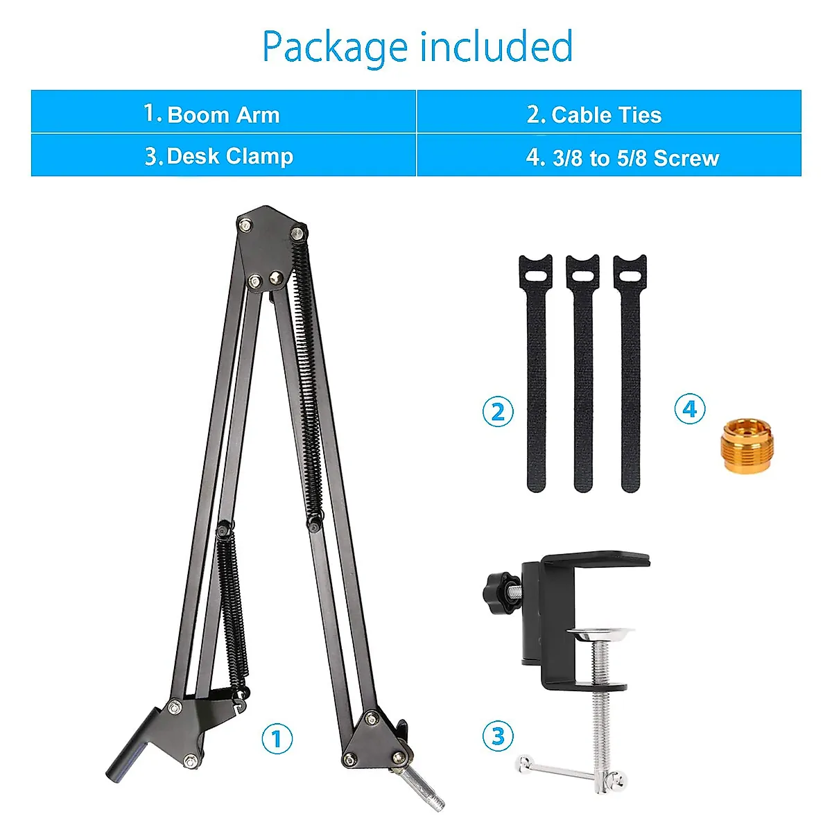 Boom Arm For Hyperx Quadcast Microphone, Adjustable Suspension Mic Scissor Stand, For Studio Recording & Broadcasting Compatible with Hyper X QuadCast S Mic By YUZUHOME