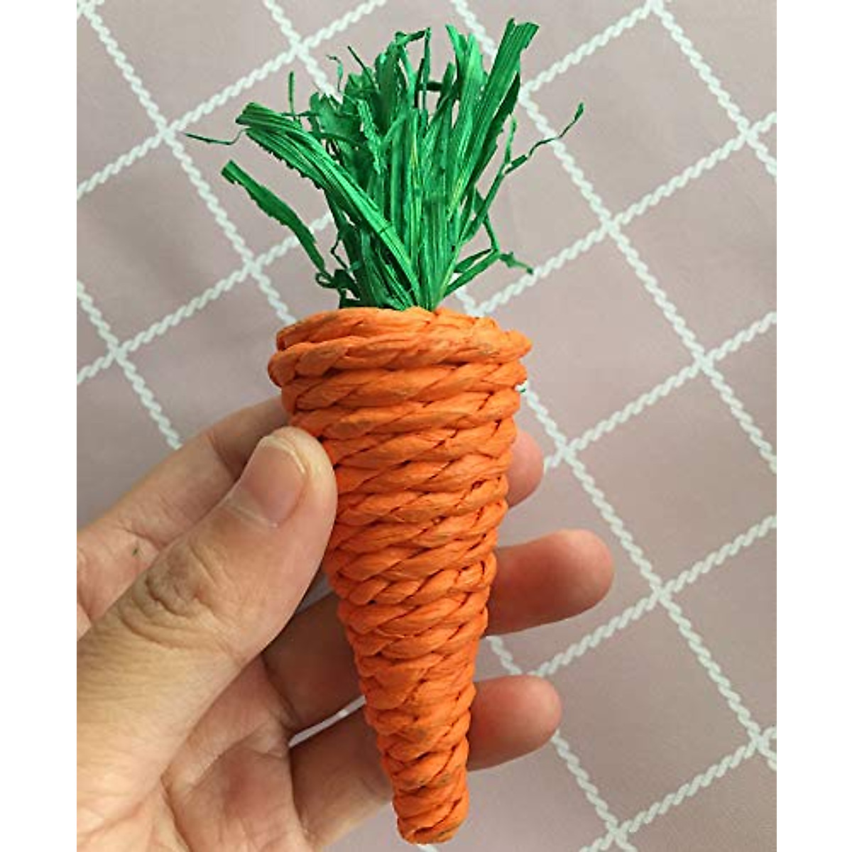Szecl 3Pcs Carrot Rattan Hamster Chews for Teeth Grinding, Pet Mineral Chew Stone, Animals Bite Gnawing Treats for Rabbits Guinea Pigs Play Entertainment, Pet Cage Accessories Tooth Cleaning Tool