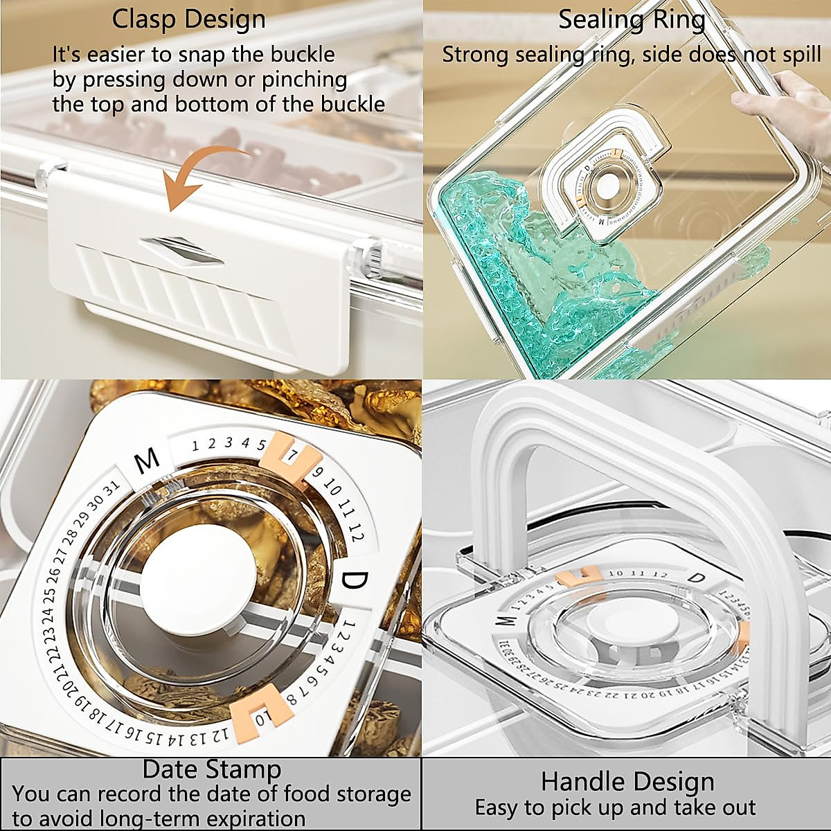 Divided Serving Tray with Lid and Handle Snackle Box Charcuterie Container for Portable Snack Platters Organizer Fruit Divider with 8 Compartments & 8 Forks Food Storage Containers for Party