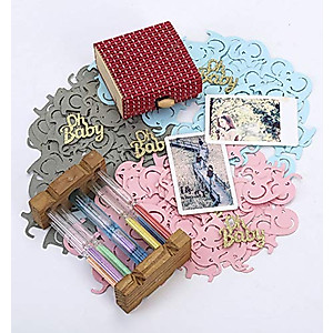 230 Pcs Elephant Confetti Gold Glitter Oh Baby Gender Reveal Table Confetti Pink Blue Gray Confetti for Baby Shower Gender Reveal Party Decorations by Topfunyy