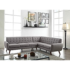 ACME FURNITURE Essick Sectional Sofa - 52765 - Light Gray Linen