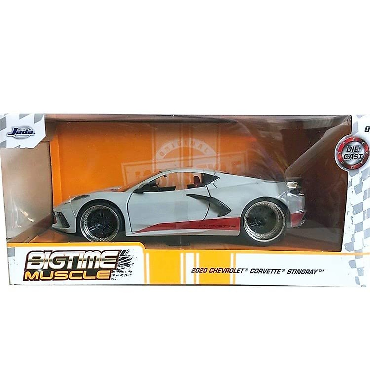 Jada 1:24 Bigtime Muscle 2020 Gray Chevrolet Corvette Stingray C8 Model 33045