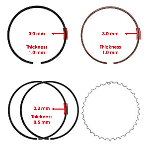 Caltric Piston Ring compatible with Kawasaki Lakota 300 Kef300B Kef 300B Kef 300 B Sport 2001-2003