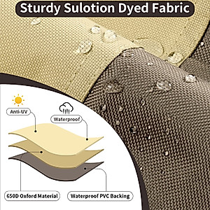 PureFit Patio Furniture Covers, Outdoor Table Furniture Cover Waterproof Canvas Rectangle 650D Patio Covers for Outdoor Furniture, Lawn, Deck, Backyard, Anti-fade & Tear Resistant, 126"L x 84"W x 28"H