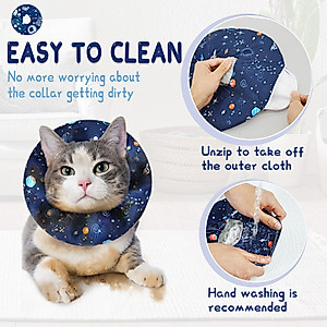 Supet Inflatable Cat Cone Collar Soft to Stop Licking, Adjustable Cat Recovery E Collar After Surgery, Cat Donut Collar for Small Medium Large Cats Kitten Pet