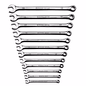 Capri Tools XT90 WaveDrive Pro Combination Wrench Set for Regular and Rounded Bolts, 8 to 19 mm, Metric, 12-Piece with Heavy Duty Canvas Pouch, CP11750-12MPK