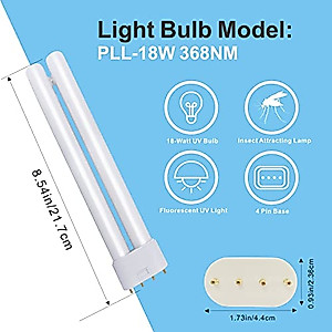 18W Bug Zapper Bulb Replacement for Stinger 2 Light Bulb - for Stinger Bug Zapper H Shaped Twin Tube Bulb Indoor Outdoor Bug Zapper Light Bulbs with 4 Pin Base