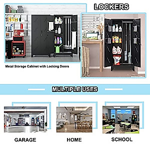 VASAAOSD Garage Storage Cabinet and Locker,Metal Storage Cabinet and Office Storage,Cabinets for Storage with Doors,Wardrobe Cabinet and Locking Cabinet for Kichen,Home,Office