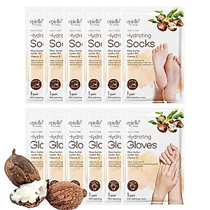 New Epielle Hydrating Hand & Foot Masks (Glove & Socks 12pk) for Dry Hand, Dry & Cracked Heel | Shea Butter + Jojoba Oil + Vitamin E | Skincare Gifts | New Years Skincare. STOCKING STUFFERS!!