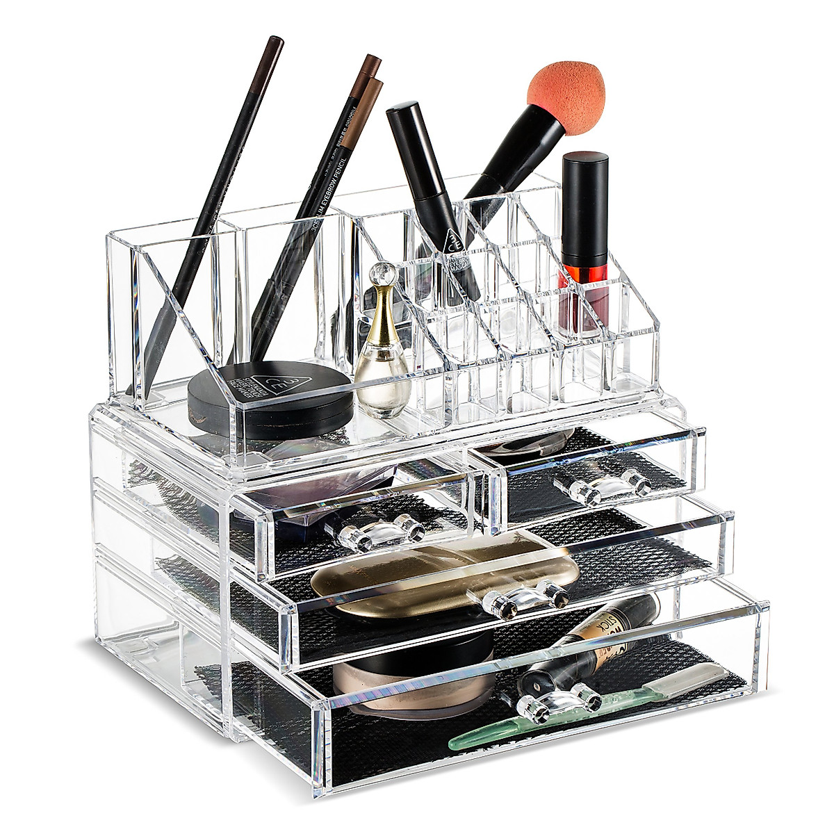 Felicite Home Acrylic Jewelry and Cosmetic Storage Makeup Organizer Set, 5 Piece，Large