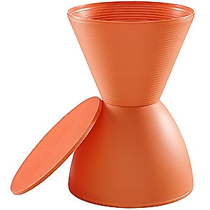 Modway Haste Contemporary Modern Hourglass Accent Stool in Orange