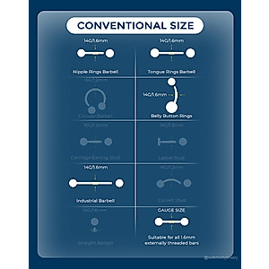 OUFER 14K Solid Gold Clea CZ Replacement Ball Externally Threaded for Belly Button Rings (Gold)