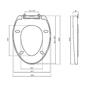Bullseat Elongated Premium Slow Close Toilet Seat white - Click n’ Clean, Durable, Scratch Resistant