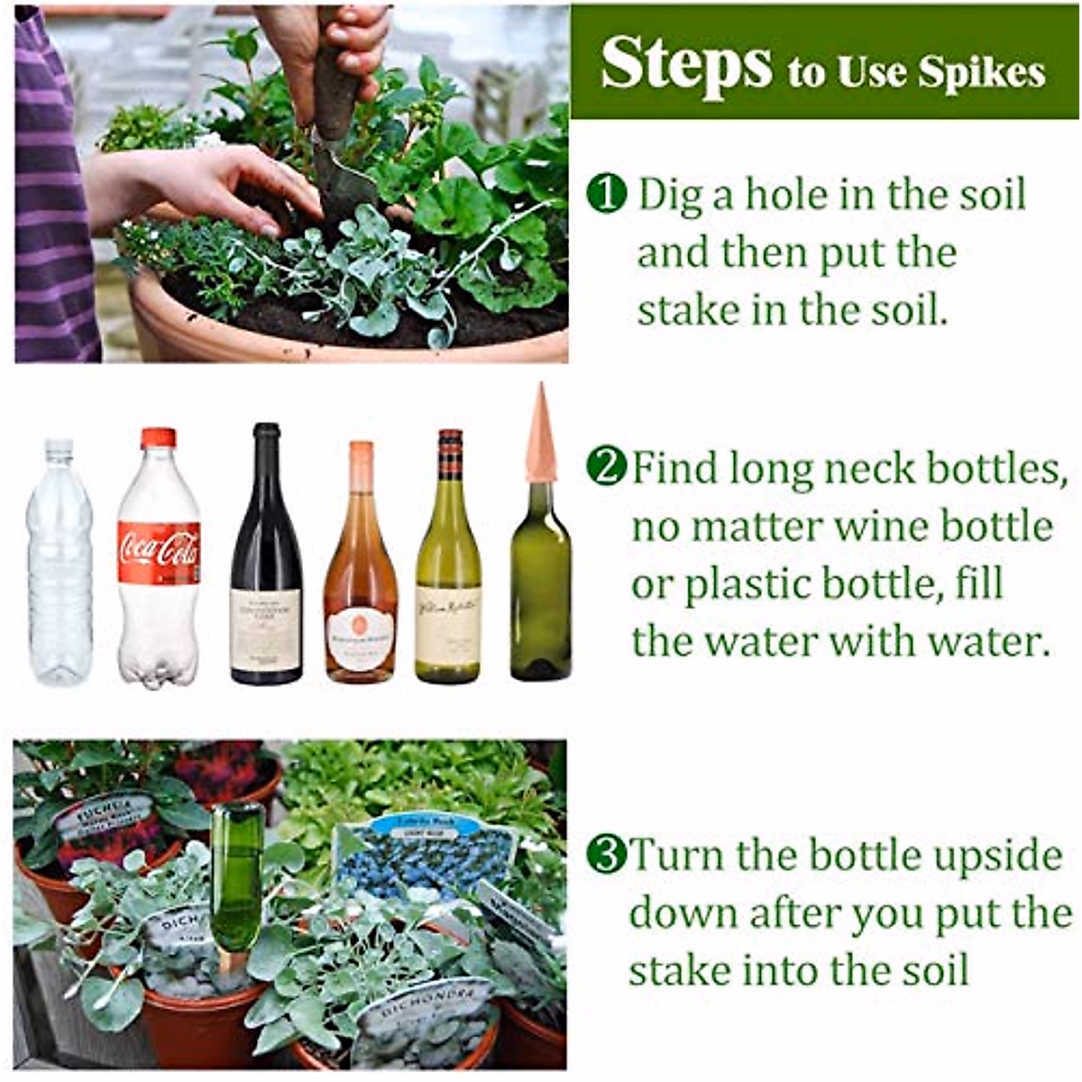Plant Watering Devices 6 Pack Terracotta Vacation Plant Waterer Wine Bottle Watering Stakes Slow Release Plant Watering Spikes Perfect Self Watering Devices for Indoor Outdoor Plants