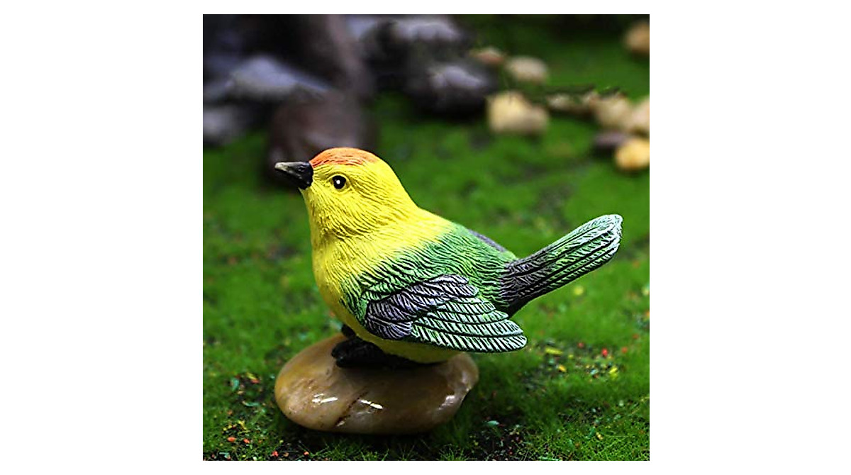 Cute Miniature Bird Figurines: Garden, Home & Plant Decor 3-Pcs