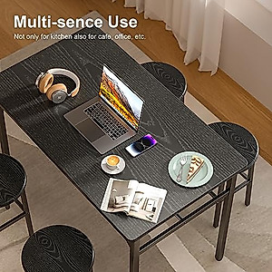 Qsun 5-Piece Dining Table and Chairs Set for 4, Kitchen Table Set for Kitchen, Dining Room, Breakfast Nook and Home Bar, Dining Table Set for Small Apartment, Black