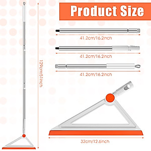 Magic Silicone Broom, Squeegee Broom for Floor, Rubber Broom with 51" Long Handle,Silicone Broom for Cleaning Floor Bathroom Kitchen Tile Marble Glass Windows,Water, Pet Hair（White）