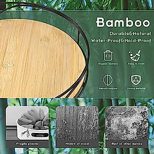 VITABONA 10 Inch Lazy Susan Turntable for Cabinet, Bamboo Lazy Susan for Table, Wooden Lazy Susan for Countertop, Bathroom Lazy Susan Organizer, Small Lazy Susan for Spices(Durable/Sturdy/Waterproof)